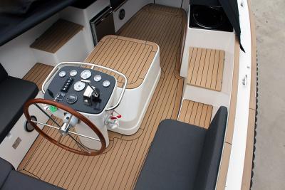 China 190mm*5mm*25m Inner-Lock Waterdicht Teak Synthetische Marine Deck PVC Composite Flooring Mat Te koop