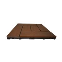 China 14ft Teak Sauna Decking 300x300mm 23mm Wood Grain Embossed Foam PVC Decking for sale