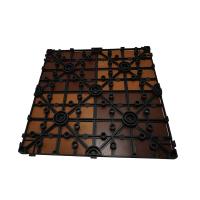 China 14ft Teak Sauna Decking 300x300mm 23mm Wood Grain Embossed Foam PVC Decking for sale