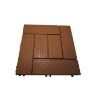 China 14ft Teak Sauna Decking 300x300mm 23mm Wood Grain Embossed Foam PVC Decking for sale