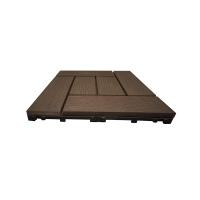 China 14ft Teak Sauna Decking 300x300mm 23mm Wood Grain Embossed Foam PVC Decking for sale