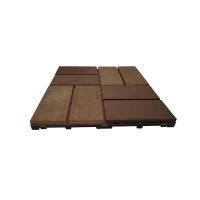 China 14ft Teak Sauna Decking 300x300mm 23mm Wood Grain Embossed Foam PVC Decking for sale
