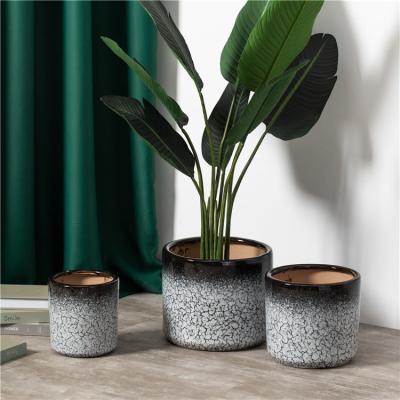 China High quality custom cylinder succulent cactus pot indoor outdoor macetas ceramic planting plant pots for balcony for sale