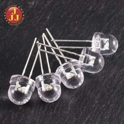 China 8mm pure white straw hat LED short legs  through hole/dip led for sale