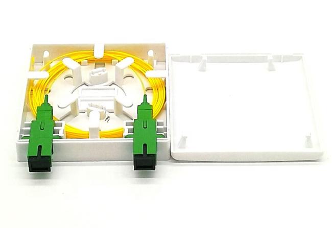 Front view of 2 Port Fiber Optic Termination Box