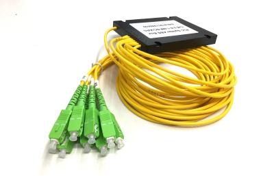 China SMF G657A1 PLC fiber optic splitter 1*8 1x8 1:8 SCAPC connector 2.0mm 1.0m for FTTH for sale