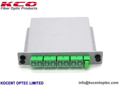 China Green 1*8 Fiber Optic Splitter 1x8 LGX PLC Splitter For Rack Mountable Terminal Box for sale