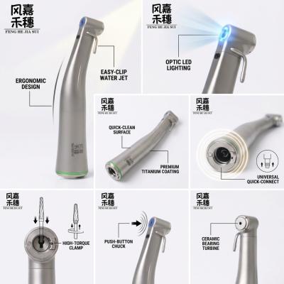China 45 Degree Dental Surgical Handpiece with High-Precision Ceramic Ball Bearings and Rear Exhaust System for Precision Procedures for sale