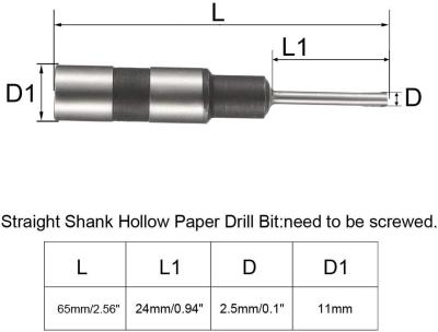 China Professional Paper Drill Bits with 28.5mm Collar Length and 3.0-10.0mm Drill Diameter for sale