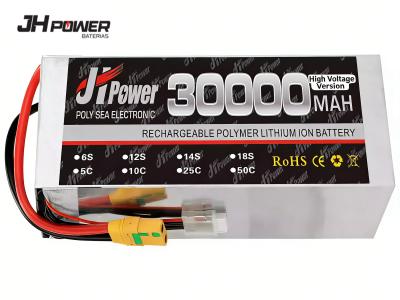 China 22.8V 6S 30000mAh Lipo Battery 5C - 50C Lithium Polymer Drone Battery for sale