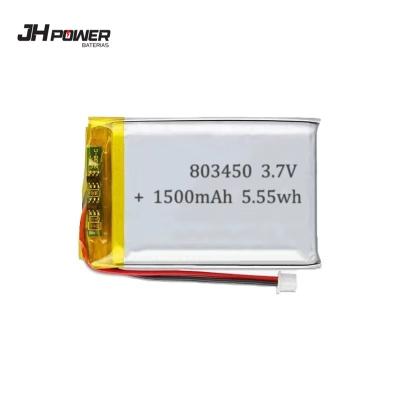 China 1S1P 3.7 V 1500mAh Lipo Battery 803450 Lipo Pouch Battery With JST PH Connector for sale