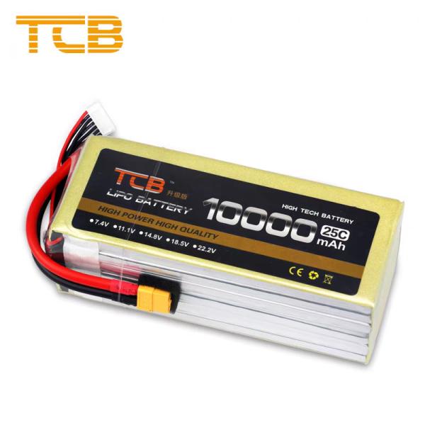 Quality High Voltage FPV Drone Battery Customizable 22.2 V 6S Lipo Battery 25C Discharge Rate for sale