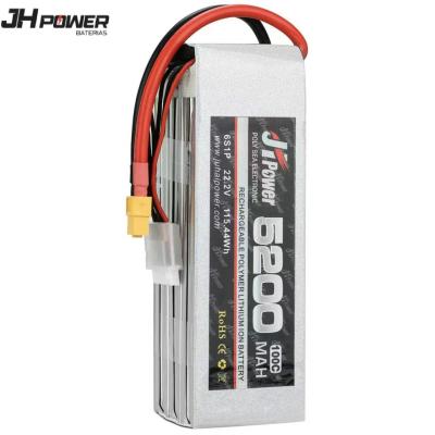 China 75C FPV Drone Battery 22.2V 6S 5200mah Lipo Battery For Racing Drones for sale