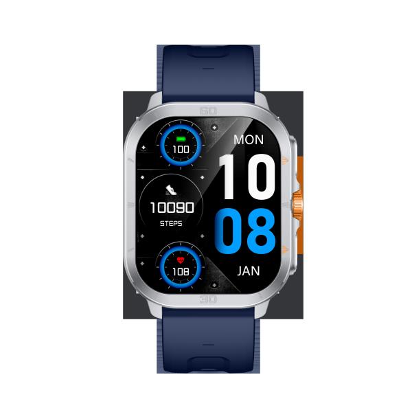 KW285 Square Shape Smart Watch Make and Receive Calls with Bluetooth Functionality and Dynamic Heart Rate Monitoring