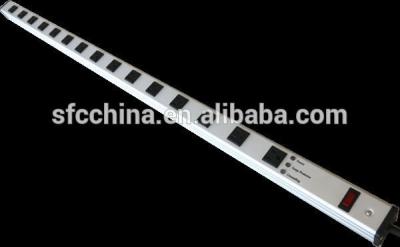China Surge Protected 12 Outlets 48" Metal Rack Mount Power Strip for sale