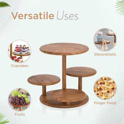 Cina 4 livelli di torte in legno Torre Stand contiene 50 cupcake per la festa di nozze compleanno dolce in vendita