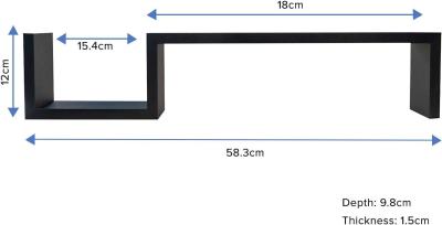 Cina S Shape Design Decor nero Mensole galleggianti in legno Mensole da parete per camera da letto in vendita