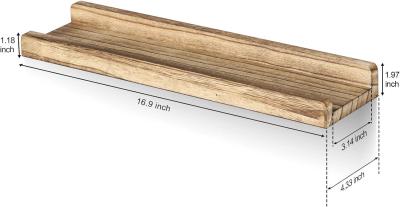 Cina 16.9 Inch Set Of 3 Brown Wood Picture Shelf Regolabili Mensole da Parete Rustiche Per Ufficio in vendita