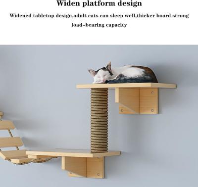 中国 カスタムサイズ 壁にマウントされた猫ベッド リビングルームで登るための木製の猫の板棚 販売のため