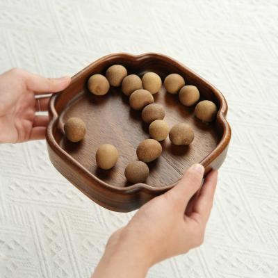 China Customized Nut Box Grape Plate Serving Tray for South American Walnut Burned Printing for sale