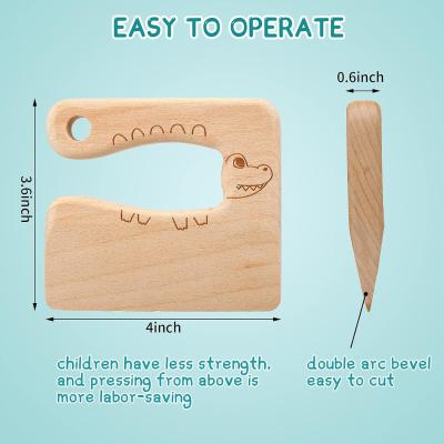 Cina Materiale di legno utensili da cucina 2 pezzi coltello per bambini set per cucinare e tagliare verdure frutta in vendita