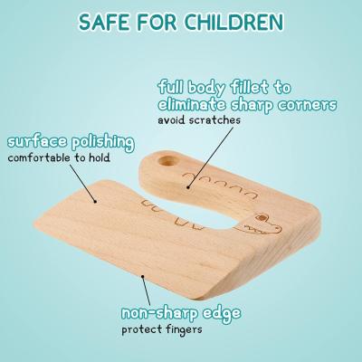 Cina Materiale di legno utensili da cucina 2 pezzi coltello per bambini set per cucinare e tagliare verdure frutta in vendita