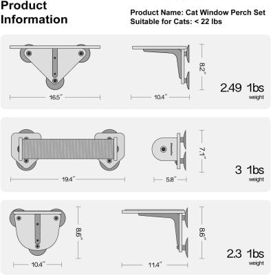 Cina Home Arredamento Cat Climber Set Finestrino in legno Perch Scale di arrampicata in vendita