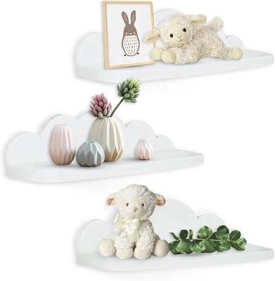 Cina Arredamento per la casa Mensola in legno per bambini Decorazione della parete della stanza Nuvola bianca carina in vendita