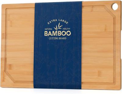 China 18x12 Inch Organic Bamboo Pre Oiled Cutting Board with Juice Groove Extra Large Size for sale