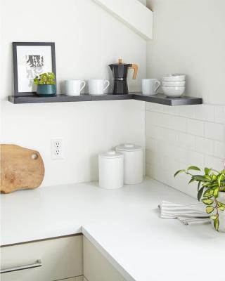 China 16In Black Mdf Floating Shelves Set Of 3 For Books Storage Room High Quantity Advantage for sale