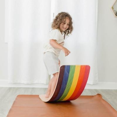 China Customized Logo Wood Wobble Board Set of 2 for Adults in Gym and Surf Montessori Game for sale