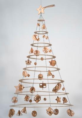 China Create a Festive Atmosphere with Our Wooden Alberello Christmas Tree Customized Logo for sale