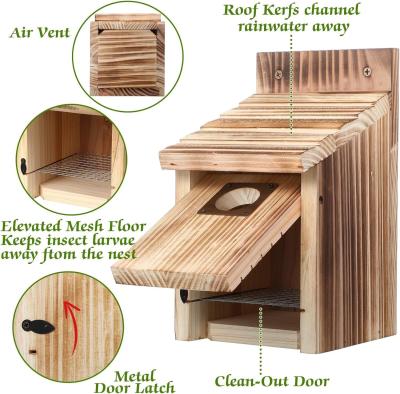 China Gepersonaliseerd logo Acceptabel 2 Pack Cedar Bluebird Box Huizen voor buiten Te koop
