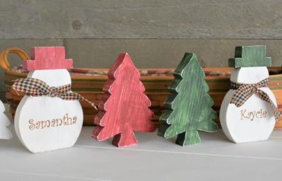 China Customized Logo AS YOUR REQUEST Rustic Wooden Christmas Tree Table Decor Primitive Tree for sale