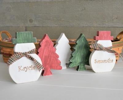 China Customized Logo AS YOUR REQUEST Rustic Wooden Christmas Tree Table Decor Primitive Tree for sale