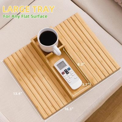 Cina Portable Divano Arm Tray Table Divano di Bambù Naturale Divano Divano Portacoppa con Laminazione lucida in vendita