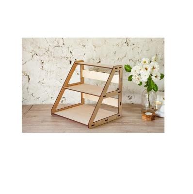 China Wood 3-Tier Retail Table Display Stand With Shelves For Jewelry Free Sample Charge for sale