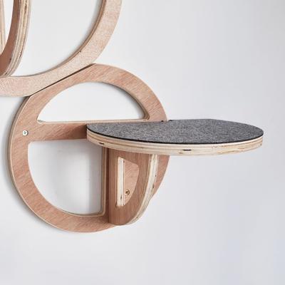 China Houten muur gemonteerde kattenplanken Set van 3 duurzaam kattenhuis voor katten Pine triplex Te koop
