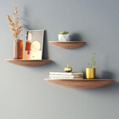 Cina Pacchetto regalo Set di 3 scaffali galleggianti in legno di acacia per soggiorno camera da letto casa di campagna in vendita
