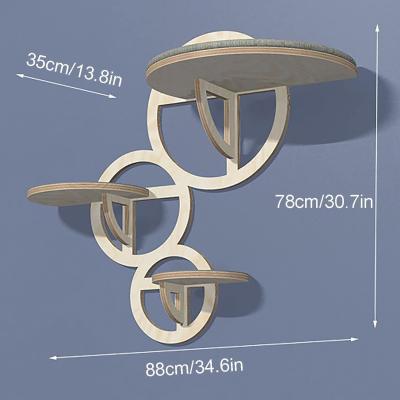 China Houten muur gemonteerde kattenplanken Set van 3 duurzaam kattenhuis voor katten Pine triplex Te koop