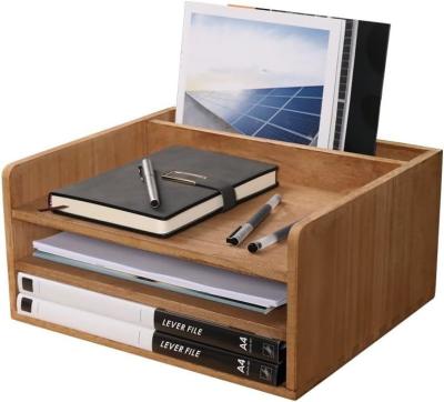 China Holz-Desktop-Dateiordner-Speicher-Tray-Organisator Stand für Büro-Dokumenten-Rack Mail Sorter zu verkaufen