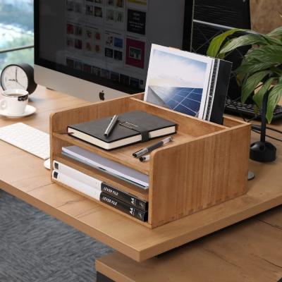 China Holz-Desktop-Dateiordner-Speicher-Tray-Organisator Stand für Büro-Dokumenten-Rack Mail Sorter zu verkaufen