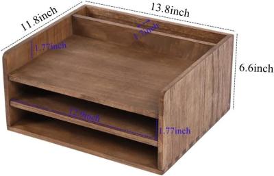 China Holz-Desktop-Dateiordner-Speicher-Tray-Organisator Stand für Büro-Dokumenten-Rack Mail Sorter zu verkaufen