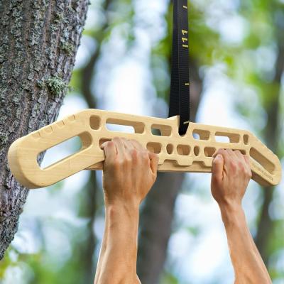 China Improve Finger Grip Wooden Theme Portable Rock Climbing Hang board with Suspension Training Function for sale