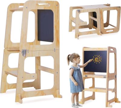 Cina Logo personalizzato Acceptabile Bambino in legno Regolabile in altezza Torre di aiuto per l'apprendimento della cucina in vendita