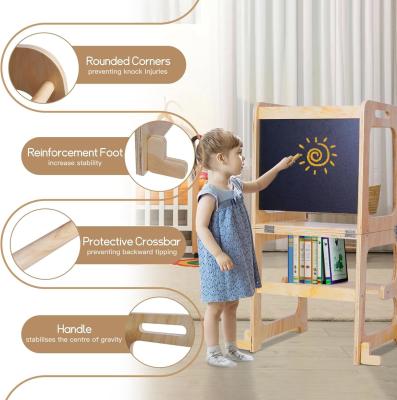 Cina Logo personalizzato Acceptabile Bambino in legno Regolabile in altezza Torre di aiuto per l'apprendimento della cucina in vendita