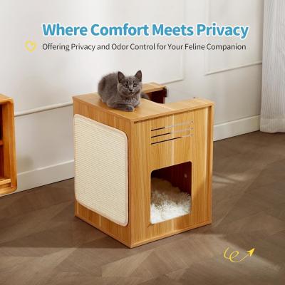 Cina Gatti all'interno Casa grande per gatti con grattacapo Logo personalizzato Acceptabile legno massello in vendita