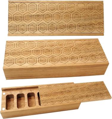 China Acacia hout 7 dagen wekelijkse pillen doos pillen organisator voor vitaminen dagelijkse supplementen pillen container Te koop