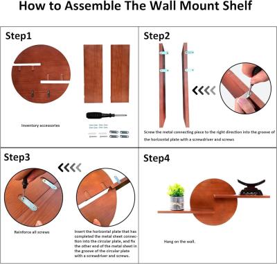 China Non-folding Rack Round Decorative Display Wall Mount Shelf Hanging Shelves High Quantity for sale