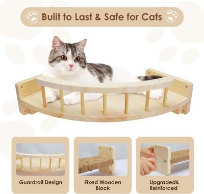 Cina Colore macchiato ripiani per gatti e cullati Disegno in legno sostenibile ripiani per gatti in vendita